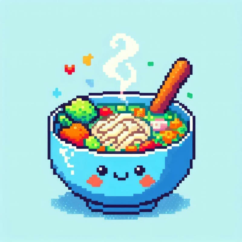 Ramen Noodle Illustrator Design,pixel Art Stock Illustration ...