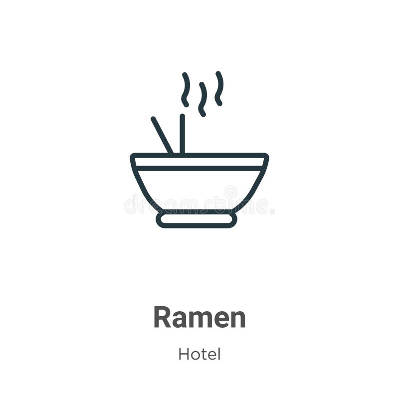 Ramen Outline Vector Icon. Thin Line Black Ramen Icon, Flat Vector ...