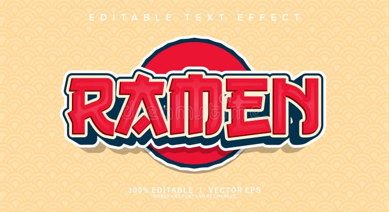 Ramen Vector Text Effect with Modern Style Design Stock Illustration ...