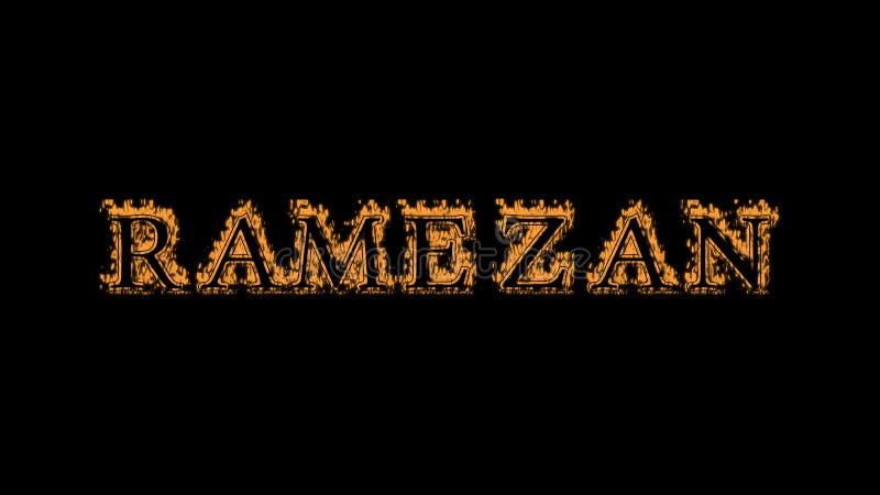 Ramezan Fire Text Effect Black Background Stock Video - Video of ...
