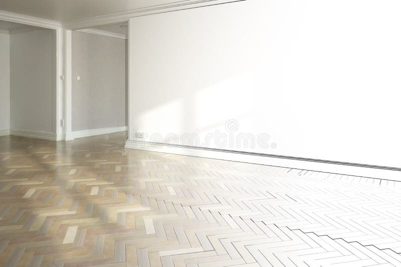 Interior Design: Empty Apartment Drawing Stock Illustration ...