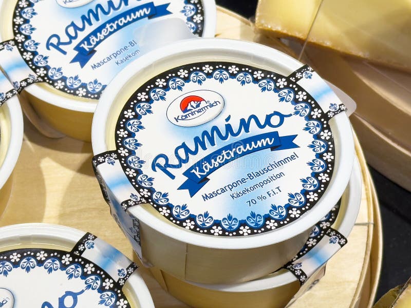 Ramino Cheese Packaging Display in Supermarket Dairy Section Editorial ...