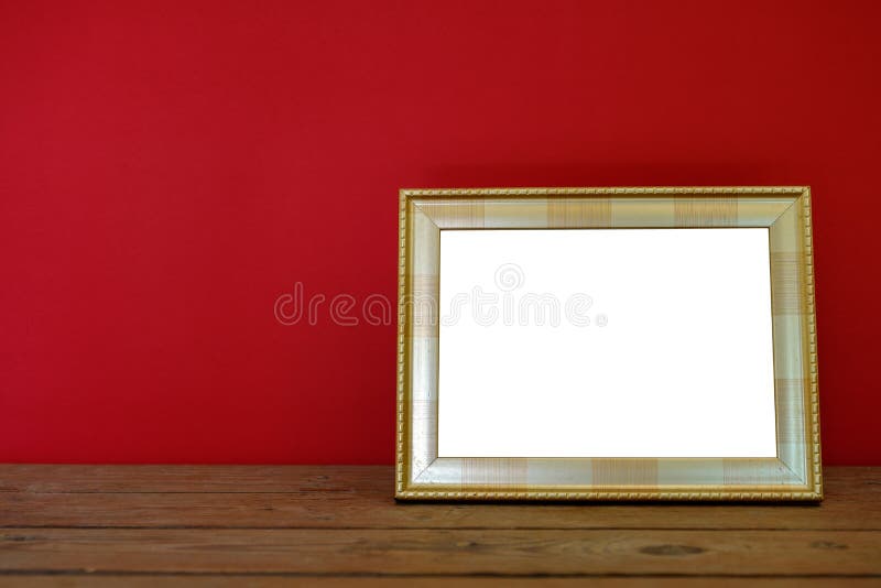 Ramka obrazu na drewnianym obraz stock. Obraz złożonej z kwadrat ...