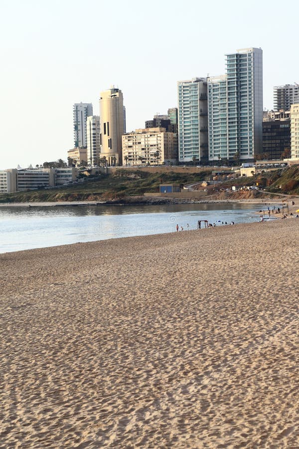 Ramlet El Baida Beach, Beirut-Lebanon Stock Photo - Image of middle ...