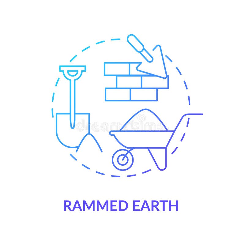 Rammed Earth Blue Gradient Concept Icon Stock Vector - Illustration of ...
