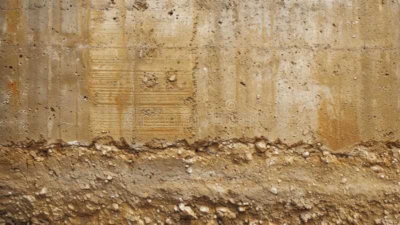 Rammed Earth Wall Formed from Compact Layers of Natural Earth Tones ...