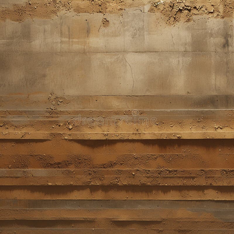 Rammed Earth Wall, Sturdy with Natural Earth Tone Layers Stock ...