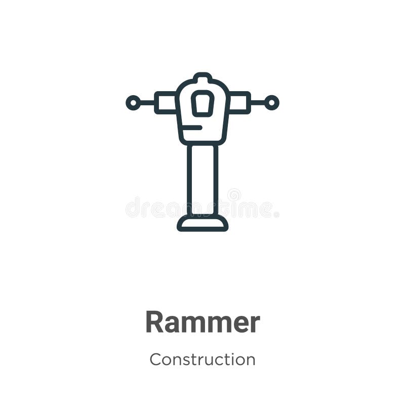 Rammer Outline Vector Icon. Thin Line Black Rammer Icon, Flat Vector ...
