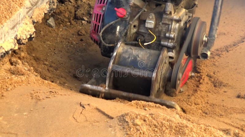 Ramming Mechanism for Sand and Soil. Stock Video - Video of manual ...