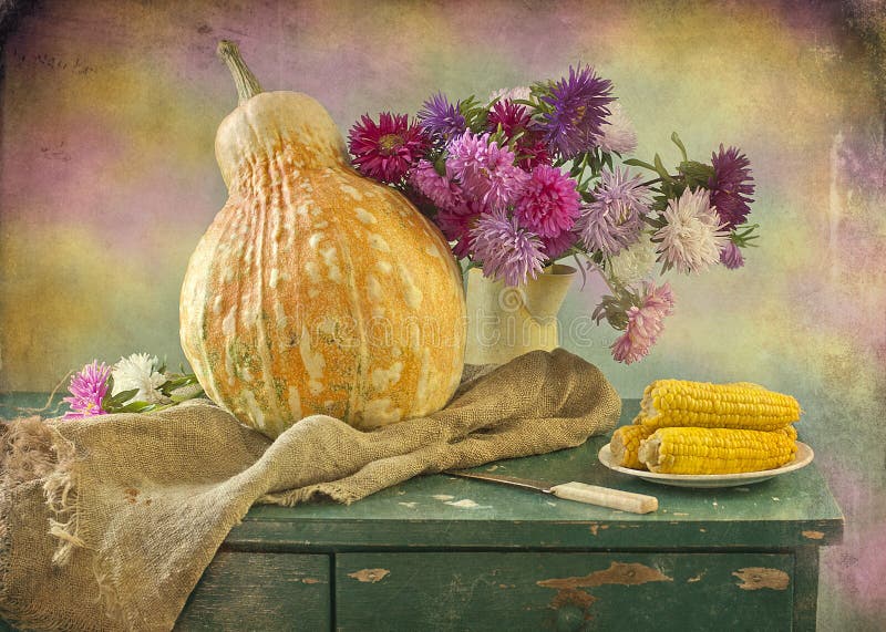 Ramo de asteres foto de archivo. Imagen de aster, calabaza - 21579488