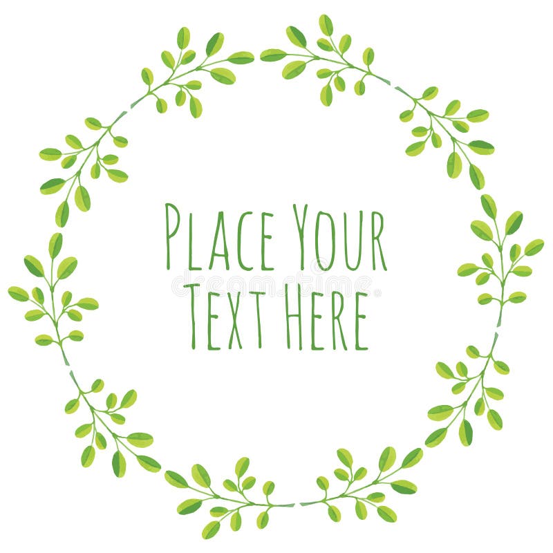 Ramo Redondo Do Verde Do Quadro Ilustração do Vetor - Ilustração de ...