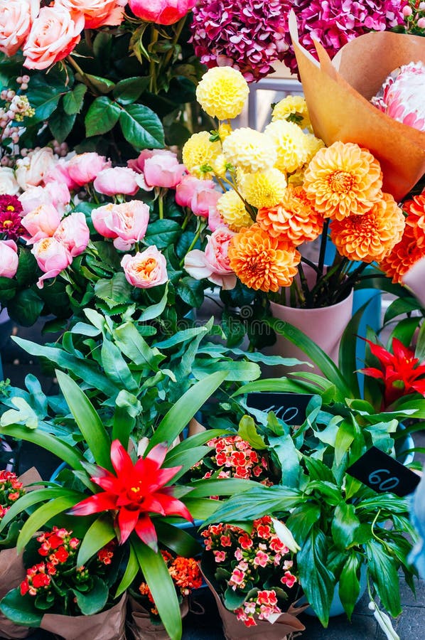 Ramos Hermosos En El Mercado De La Flor Imagen de archivo - Imagen de ...