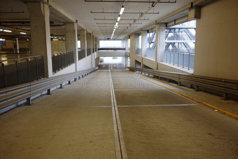 Ramp Access Underground Parking Stock Image - Image of basement, ramp ...