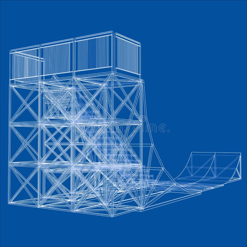 Ramp Concept Outline. Vector Stock Vector - Illustration of skateboard ...