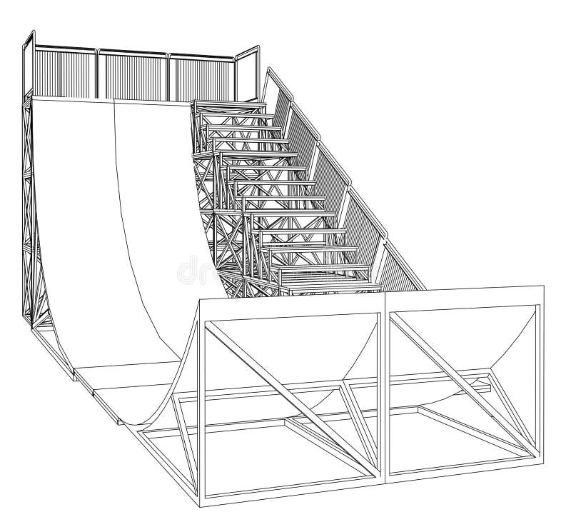 Ramp Concept Outline. Vector Stock Vector - Illustration of athlete ...