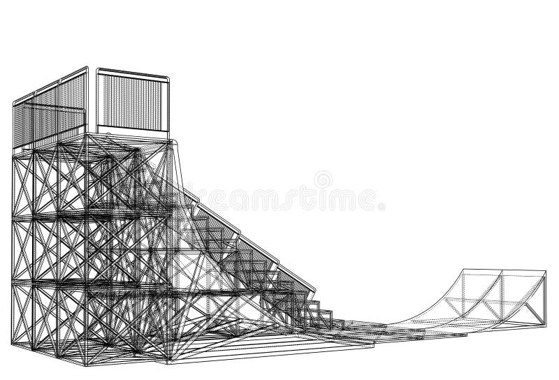Ramp Concept Outline. Vector Stock Vector - Illustration of facility ...