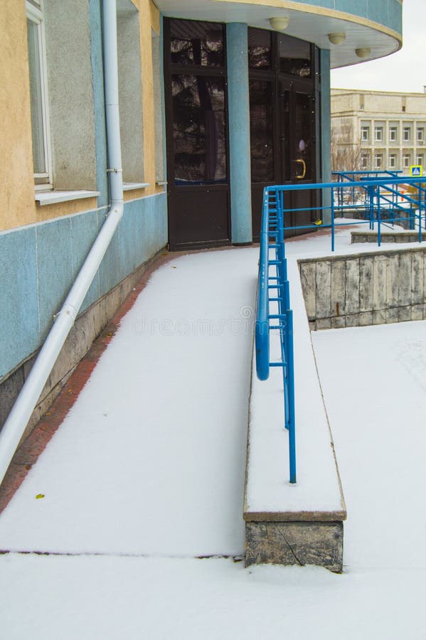The Ramp is Covered with the First Snow Installed for the Movement of ...