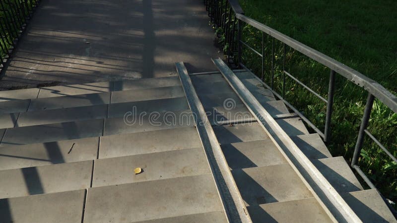 Ramp for the Disabled in a Cultural Building. Dolly Camera Stock Video ...