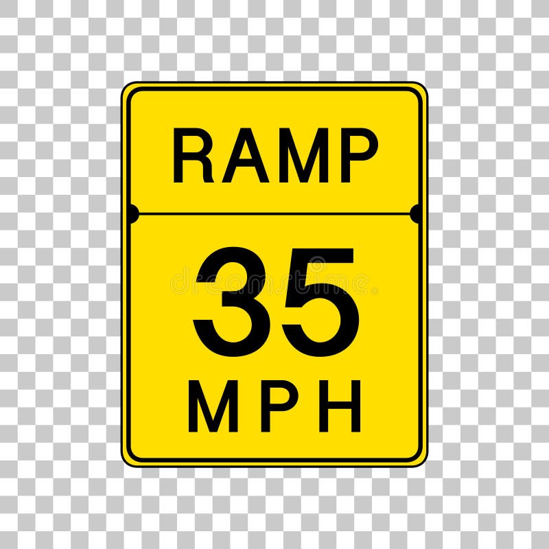 Ramp 35 MPH Sign Isolated on Transparent Background Stock Vector ...
