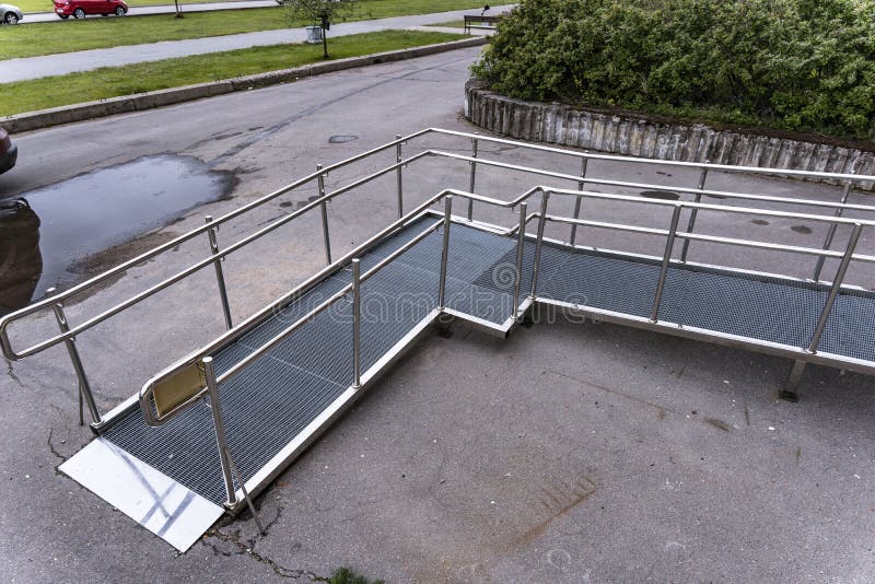 A Ramp for People with Disabilities Near a Public Building. Stock Photo ...