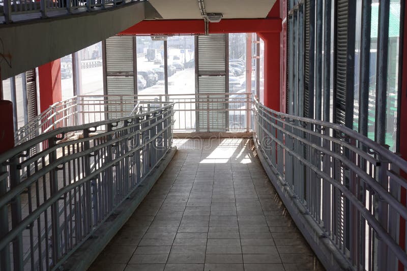 Ramp for People with Disabilities and Ordinary People. Overpass Over ...