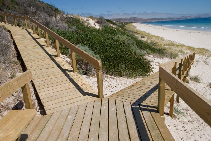 Ramp to the Beach stock image. Image of posts, hills - 76819697