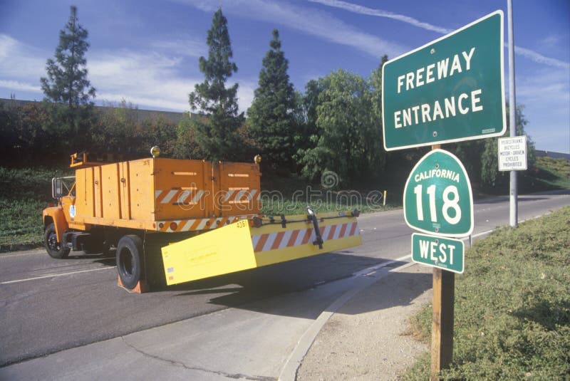 Freeway entrance ramp editorial photo. Image of exterior - 96040951