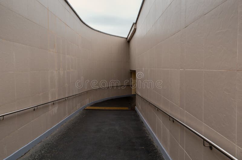 Ramp and Underpass Under a Bridge Designed in Modern Architecture Stock ...