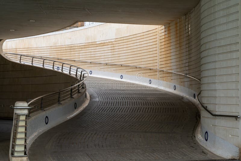 Ramp and Underpass Under a Bridge Designed in Modern Architecture Stock ...