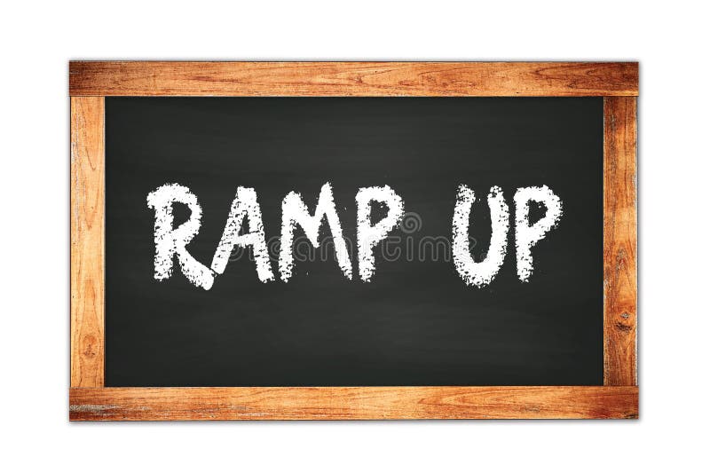 RAMP UP Text Written on Wooden Frame School Blackboard Stock ...