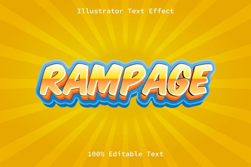 Rampage with Cartoon Style Editable Text Effect Stock Vector - Illustration of expression ...