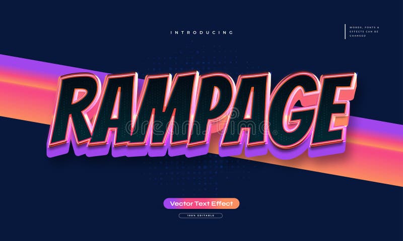 Rampage Text Effect stock vector. Illustration of font - 272085400
