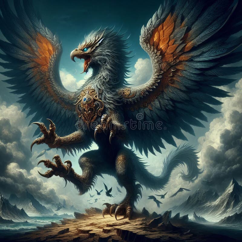 Rampant Roc a Towering Winged Creature with the Body of a Lion a Stock ...