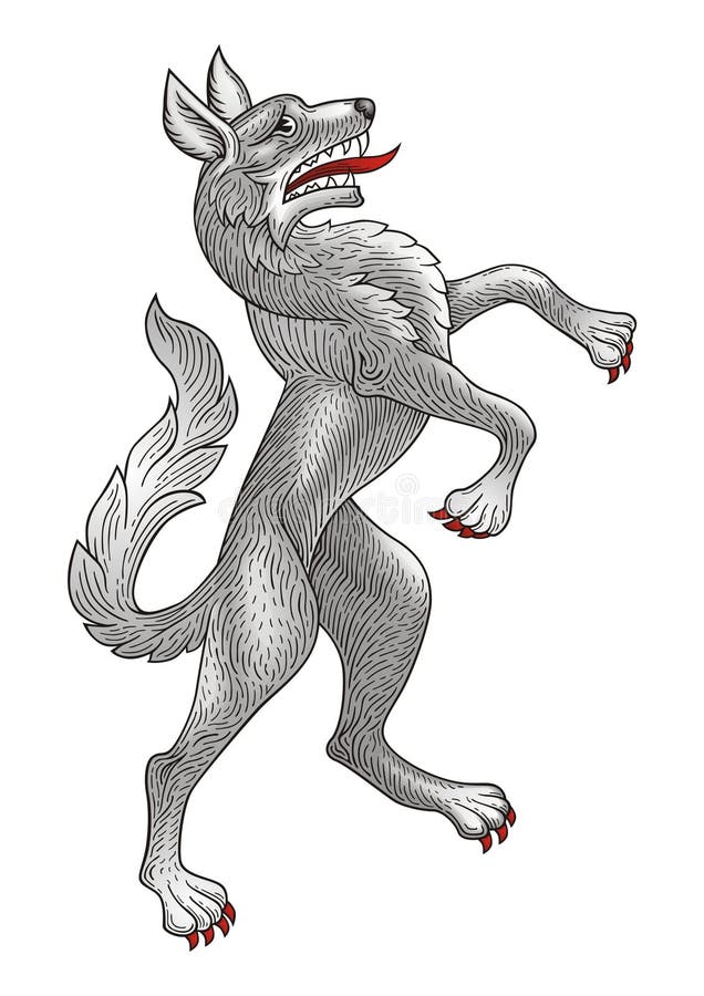 Wolf Rampant stock vector. Illustration of medieval, heraldry - 22934940