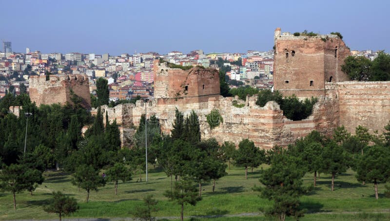 The rampart of istanbul stock image. Image of byzantium - 15475693