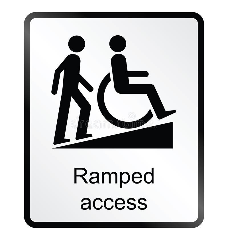 Ramped Access Information Sign Stock Vector - Illustration of notify ...
