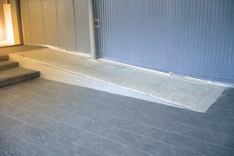 Ramped Access, Using Wheelchair Ramp for Disabled People. Stock Image ...