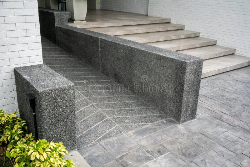Ramped Access, Using Wheelchair Ramp for Disabled People Stock Image ...