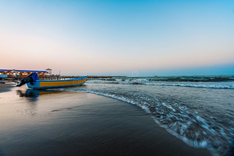 Ramsar, Iran, Sunset in the Caspian Sea Stock Photo - Image of famous ...
