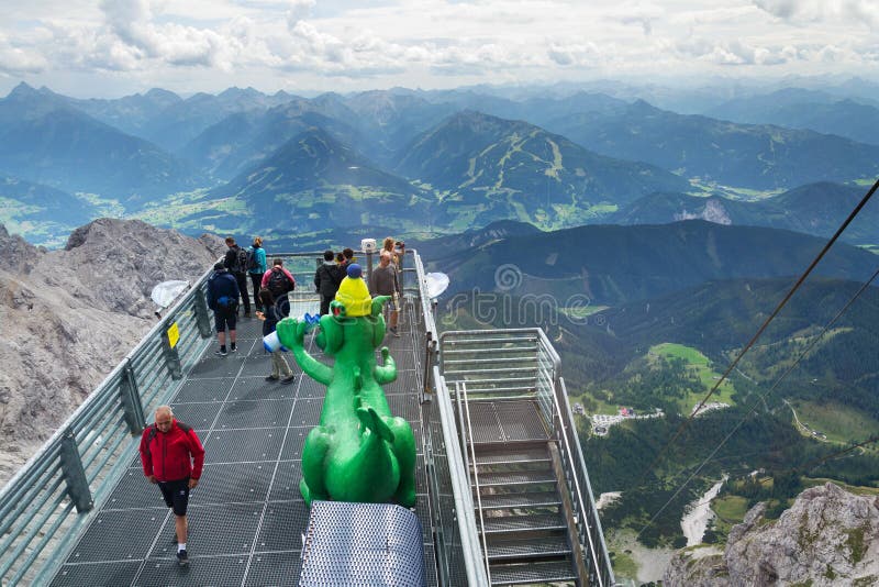 Tourists Walk on Dachstein Sky Walk Editorial Stock Photo - Image of ...