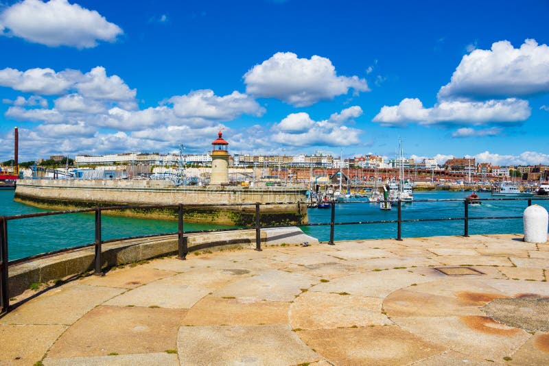 Ramsgate Pier and Lighthouse Panorama Kent England Stock Photo - Image ...