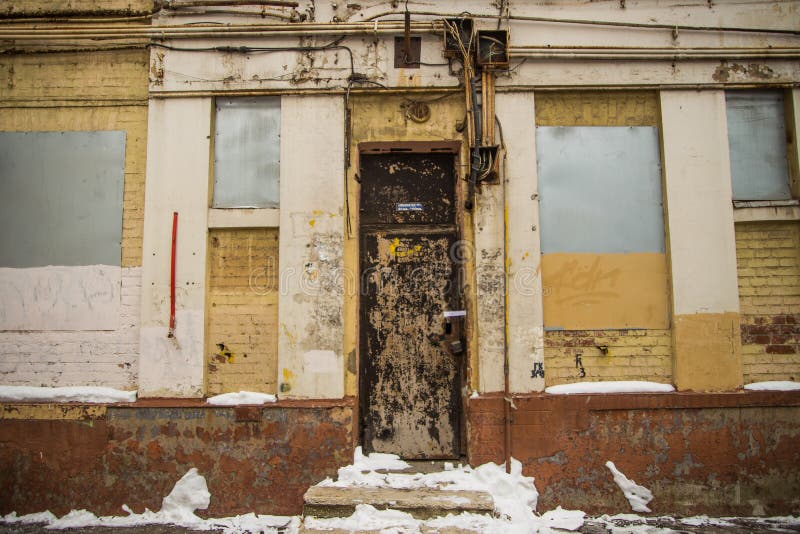 Ramshackle Entrance in an Old High-rise Building Stock Image - Image of ...