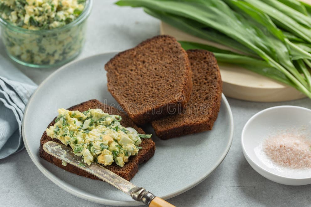 Ramson or Wild Garlic Egg Salad Stock Image - Image of eating, salad ...