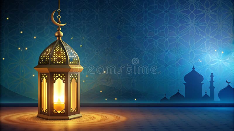 Ramzan Arabic Islamic Pattern Background with Lamp Stock Illustration ...