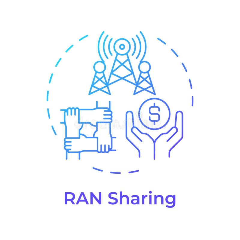 RAN Sharing Blue Gradient Concept Icon Stock Vector - Illustration of ...