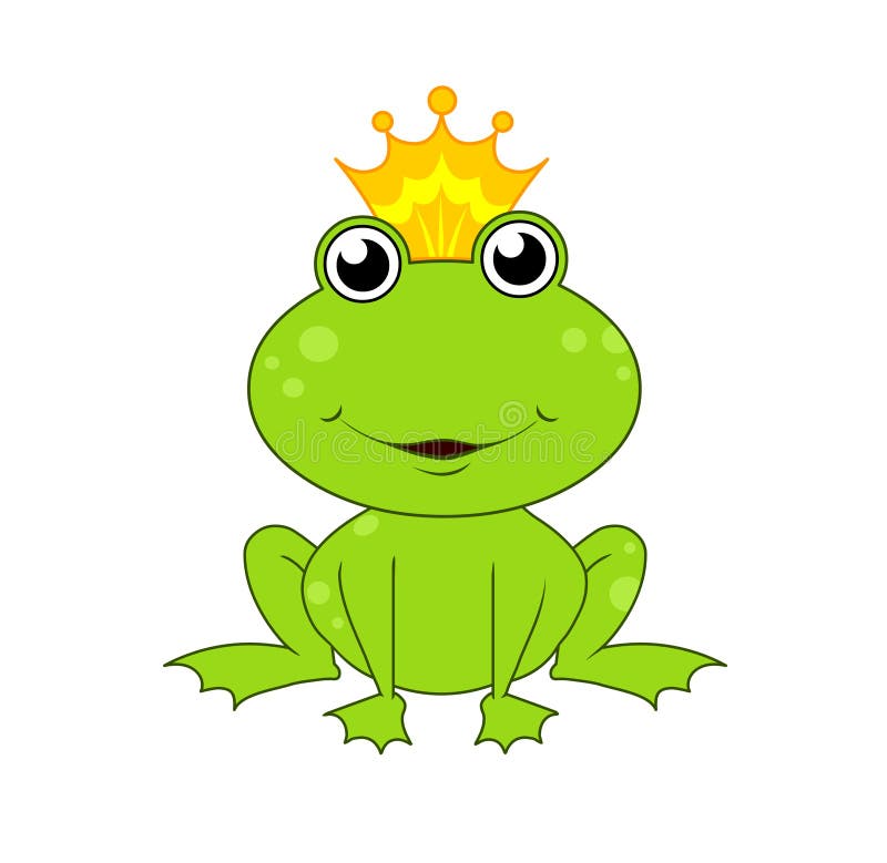 Rana Con La Corona Rana Del Vector Ilustración del Vector - Ilustración ...