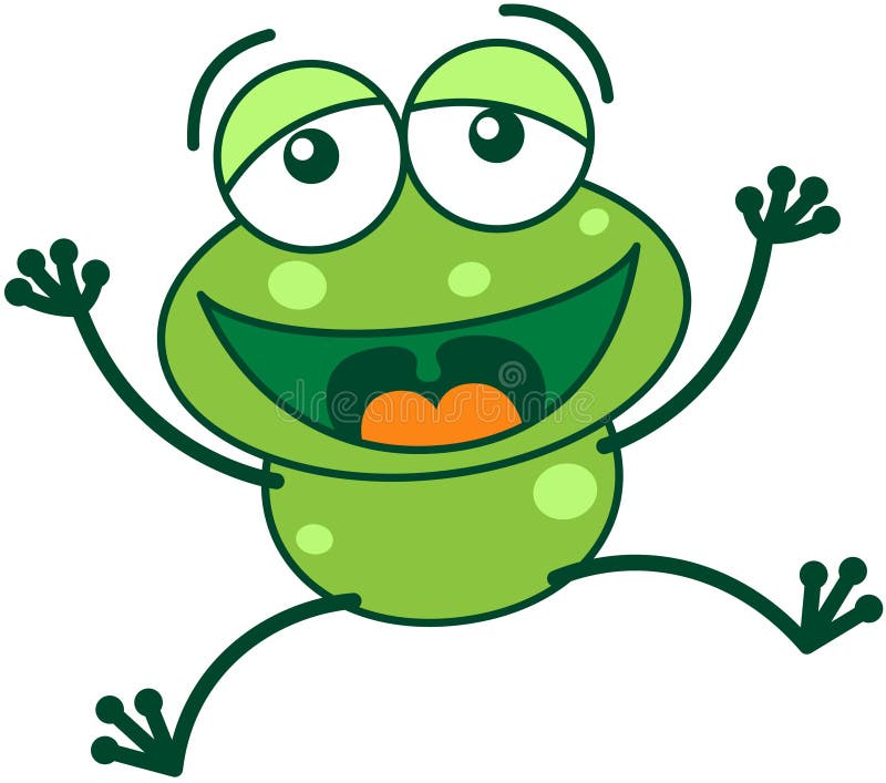 Rana Verde Che Ride Fortemente Illustrazione Vettoriale - Illustrazione ...
