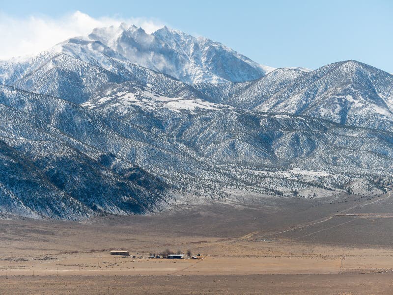 Ranch at the Base of Boundary Peak Stock Image - Image of highest ...