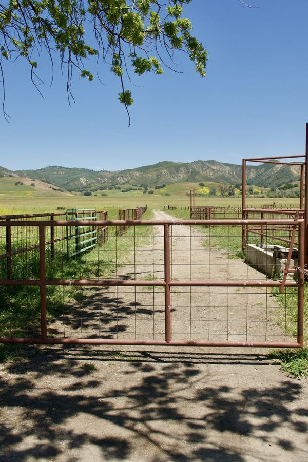 Ranch Gate Over the Property Entrance Stock Photo - Image of entrance ...