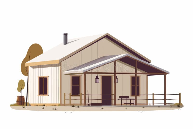 Ranch House Isolated Illustration Stock Vector - Illustration of house ...